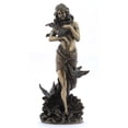 11" Aphrodite with Doves Standing on Sea Shell Statue, Bronze Color ...