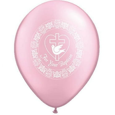 12 White Gold Printed Around Baptism or Communion Balloon 11" - Walmart.com
