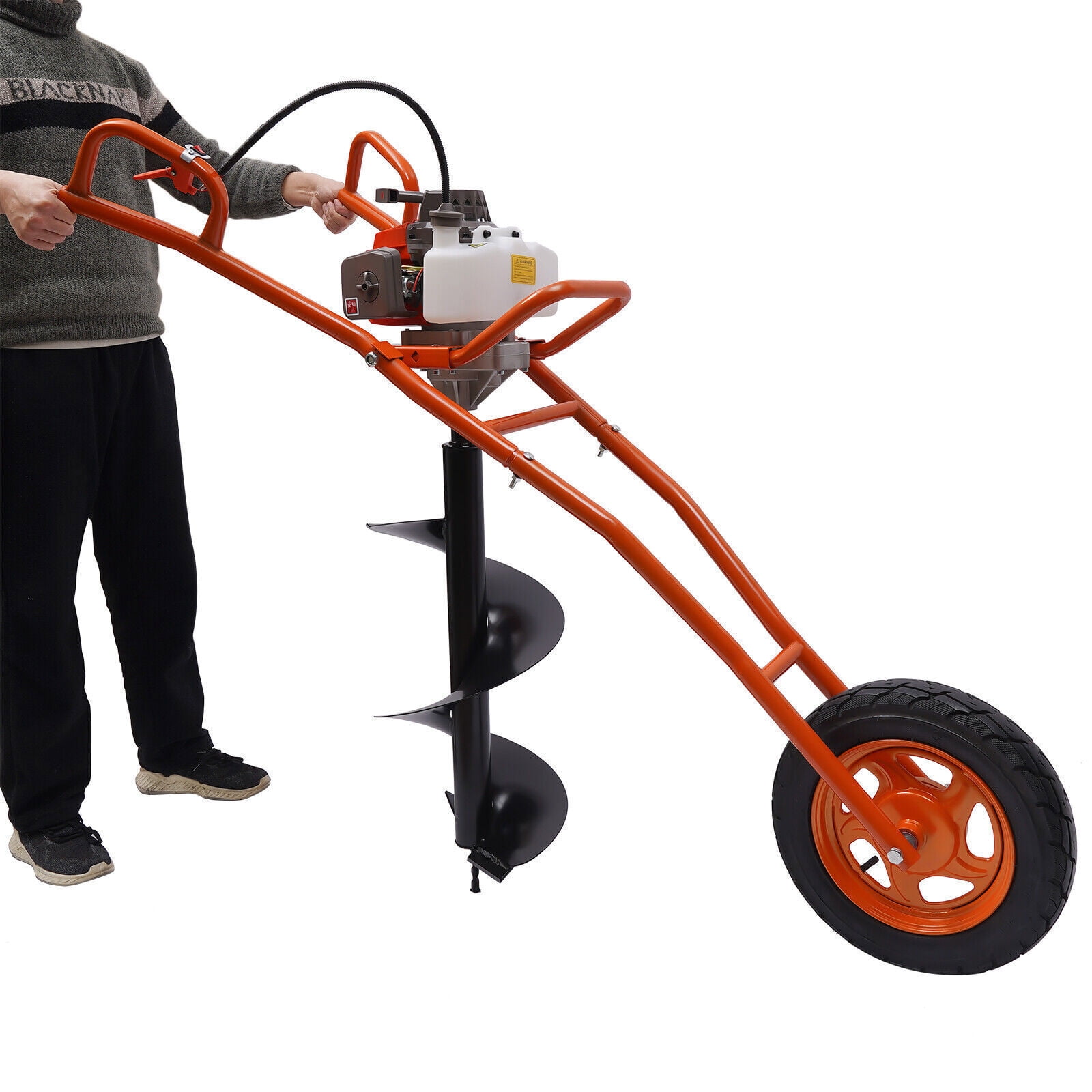 11" Bit Post Hole Digger Gas Powered 63cc 3hp Hand Push Earth Auger ...