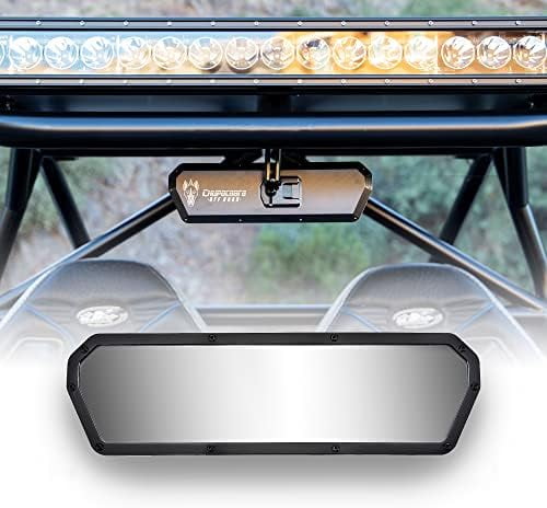 11" Black Super Deluxe Center UTV Rear View Mirror - Compatible with 2 ...