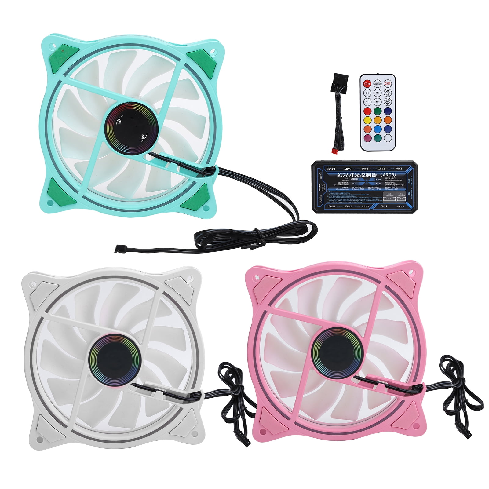 11 Blades ARGB Controller Cooling Fans 1200rpm Silent PC Air Cooler ...