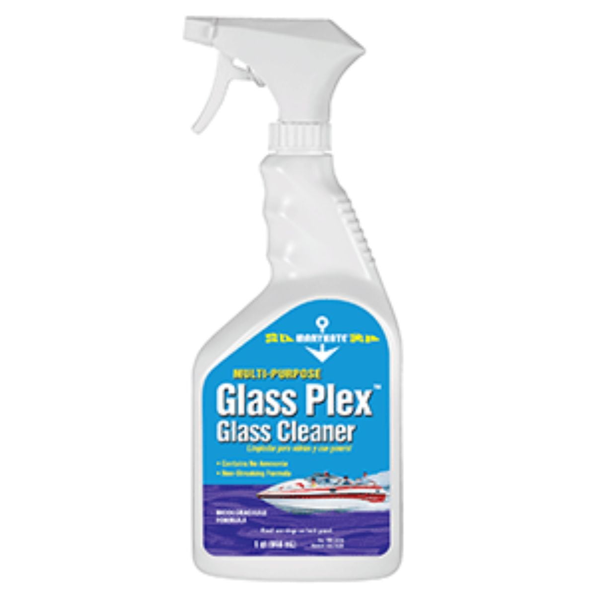 11" Blue and White Glass Plex Marine Multi-Purpose Glass Cleaner 32oz ...