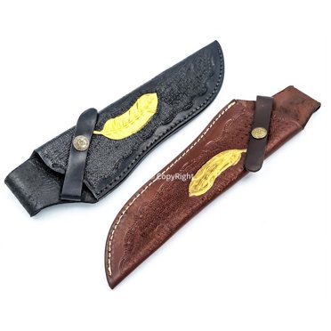 TOURBON Thick Leather Knife Sheath Handmade Brown Fixed Blade Cover ...