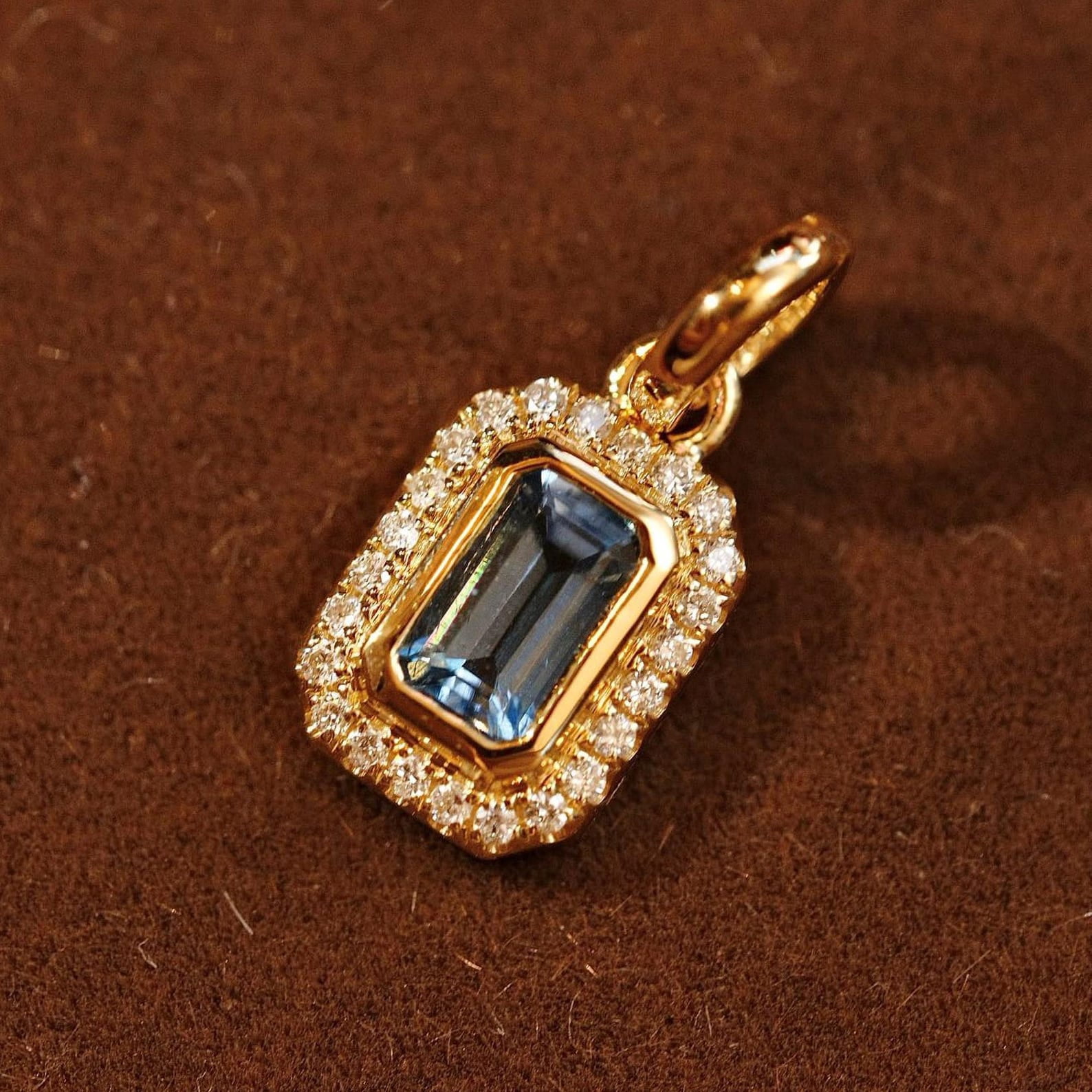 11 Carat Natural Emerald Cut Aquamarine Gold Plated Jewelry Sterling ...