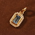 11 Carat Natural Emerald Cut Aquamarine Gold Plated Jewelry Sterling ...