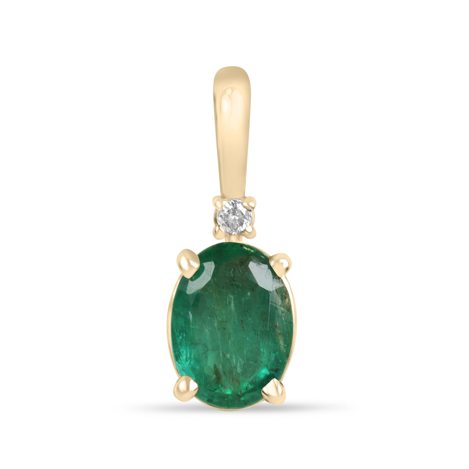 11 Carat Natural Oval Cut Emerald in Gold Plated Jewelry Birthday Gift ...
