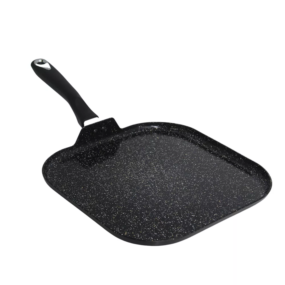 11" Ceramic Bistro Square Griddle Black: Pancake & Tortilla Stovetop ...