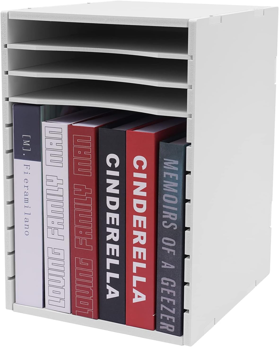 11 Compartment Vertical Desktop Sorter, Paper Organizer Storage with ...