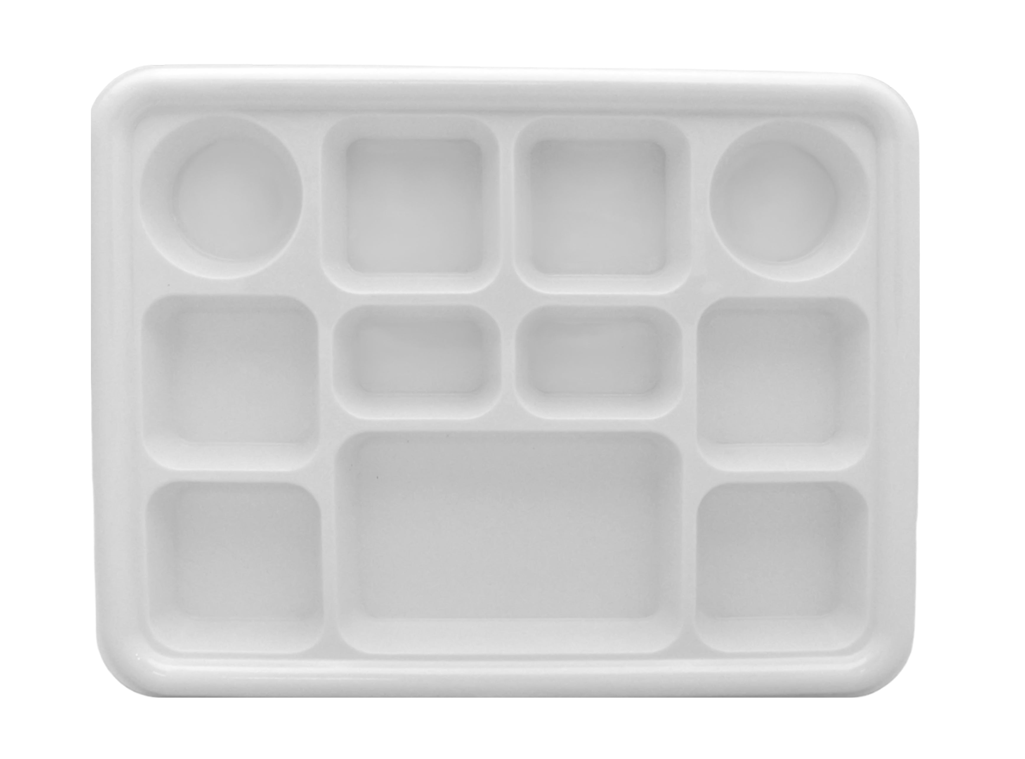 11 Compartment White Disposable Party Thali Plates by Poojabazar (100 ...