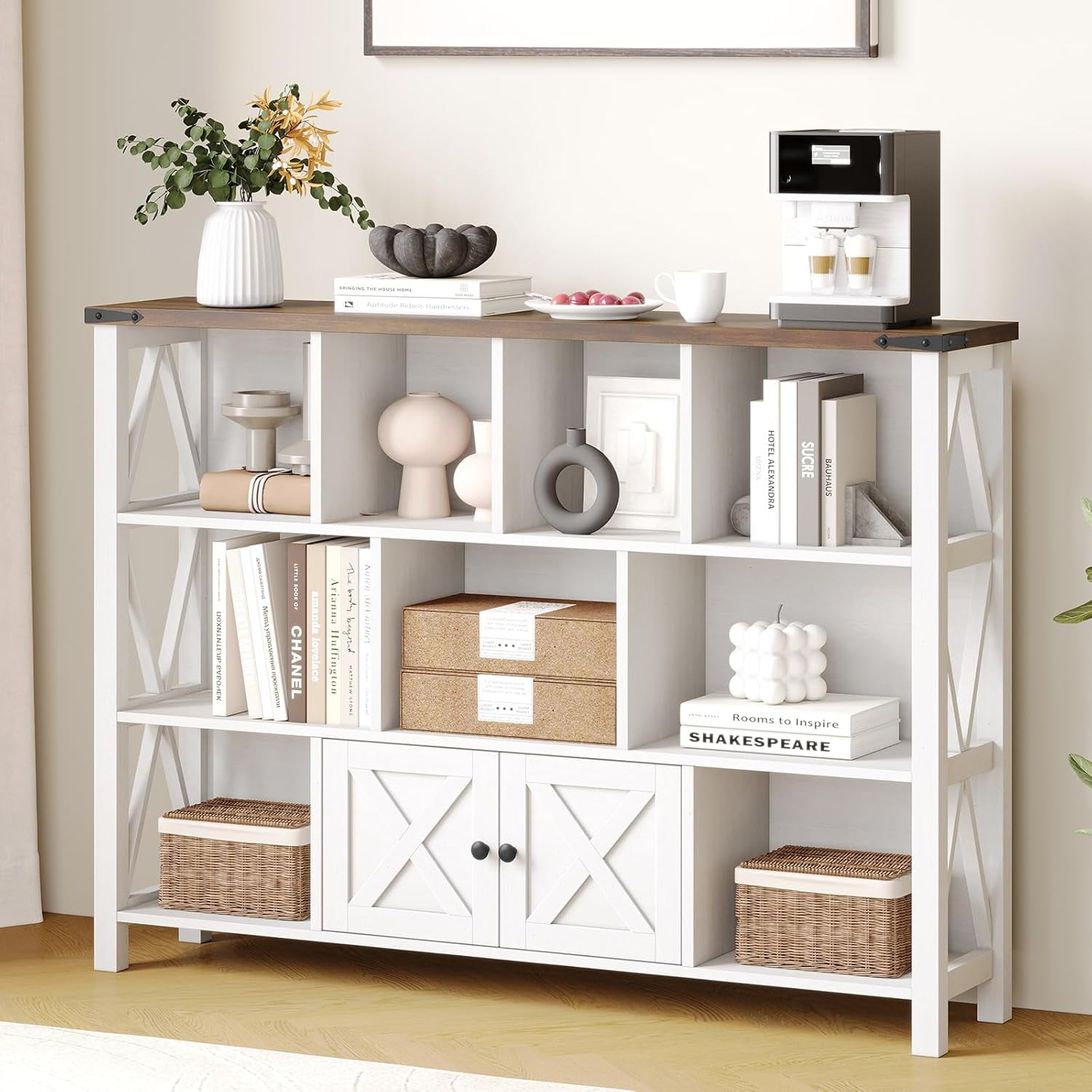 11 Cube Storage Organizer Bookshelf, Wooden Open Cube Shelf Bookcase ...