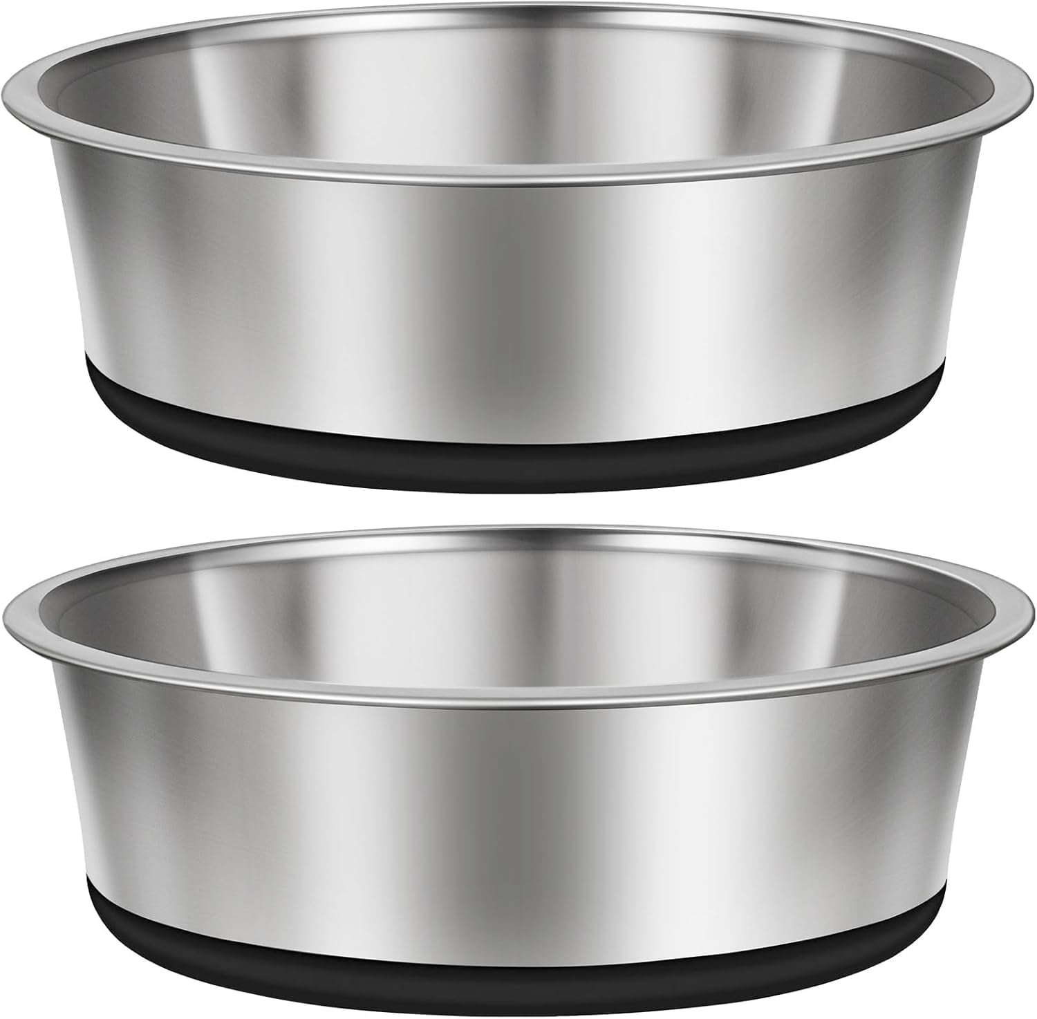 11 Cup Stainless Steel Dog Bowls Set of 2 for Food and Water, Silicone ...