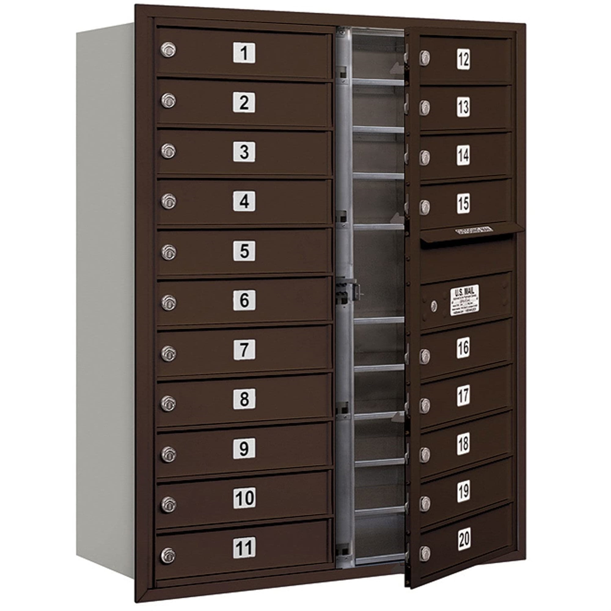 11 Door High Recessed Mounted 4C Horizontal Mailbox with 20 Doors in ...