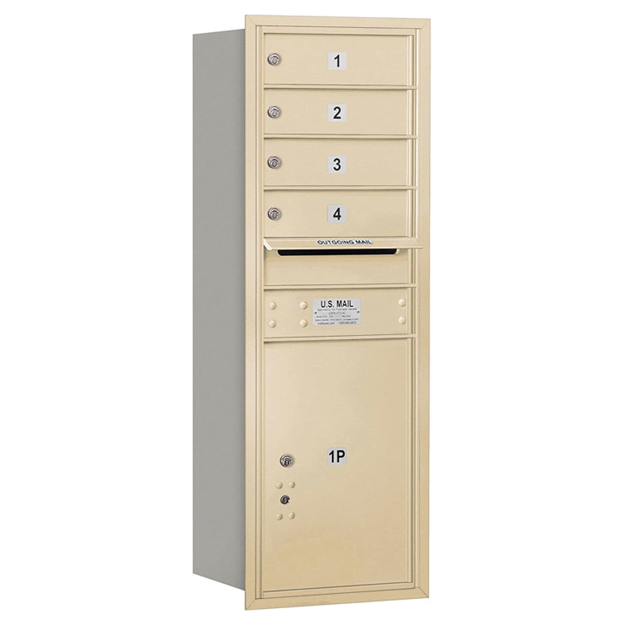 11 Door High Recessed Mounted 4C Horizontal Mailbox with 4 Doors and 1 ...
