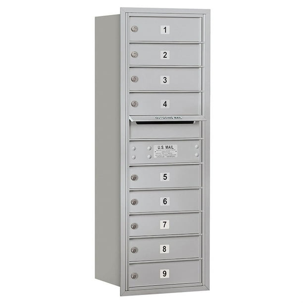 11 Door High Recessed Mounted 4C Horizontal Mailbox with 9 Doors in ...