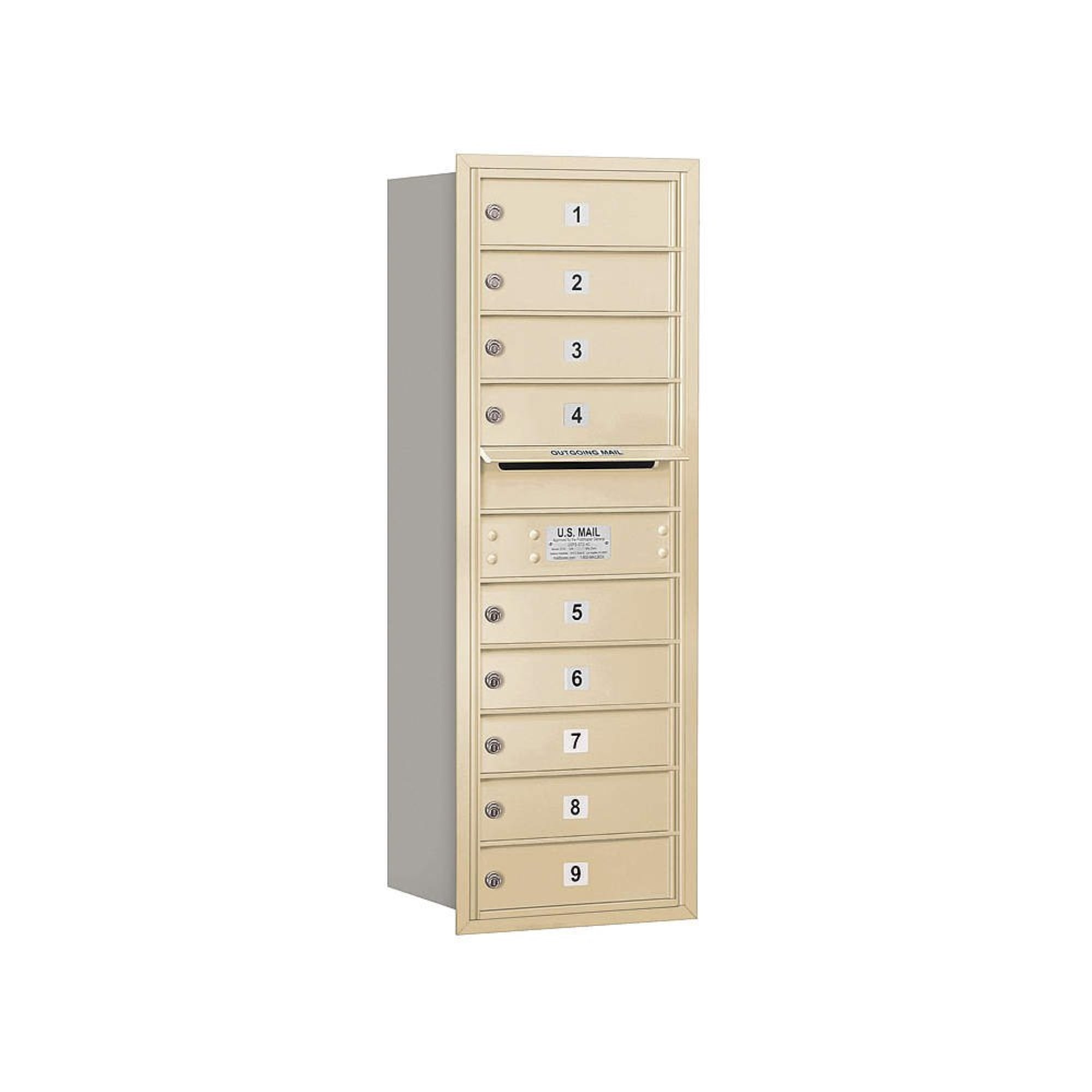 11 Door High Recessed Mounted 4C Horizontal Mailbox with 9 Doors in ...