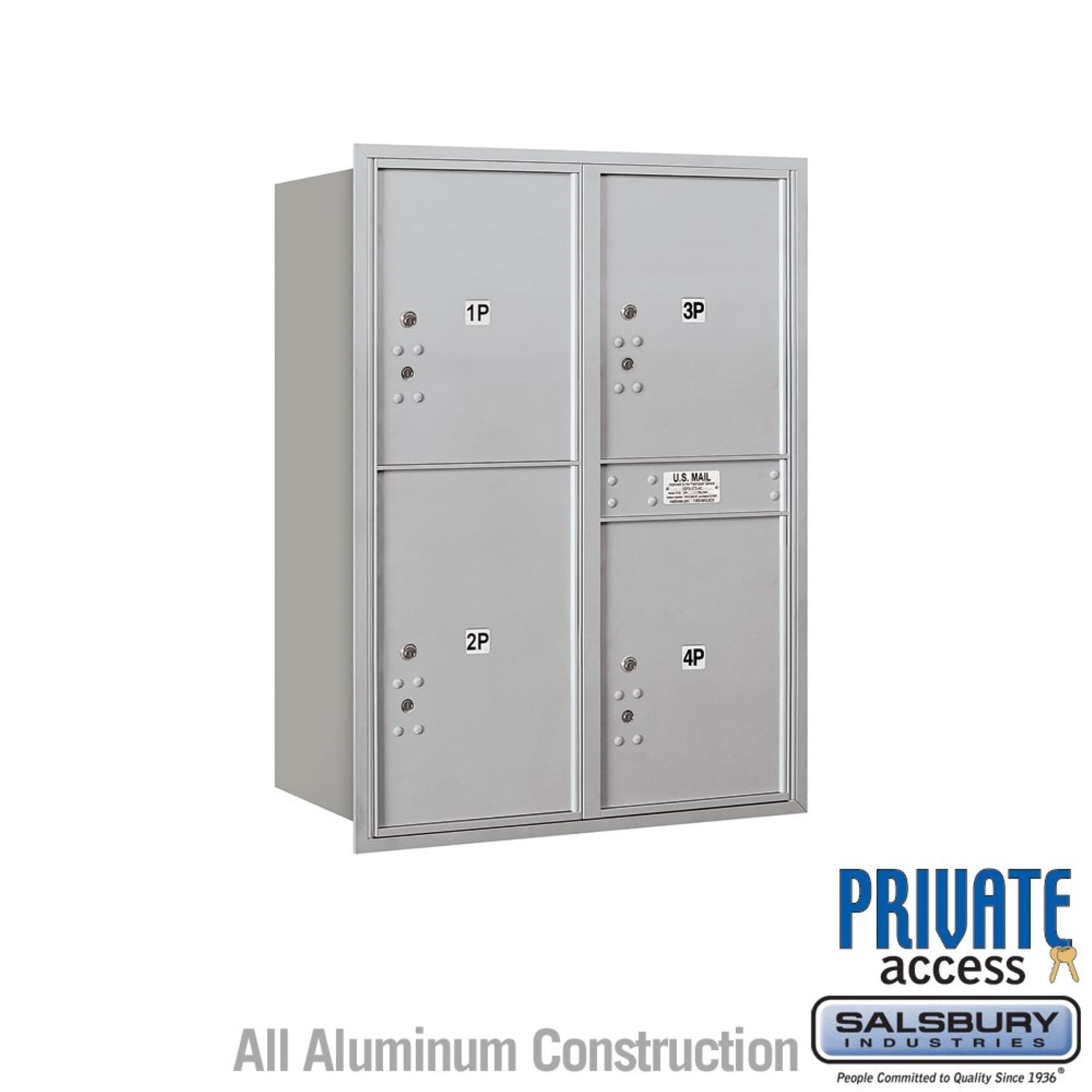 11 Door High Recessed Mounted 4C Horizontal Parcel Locker with 4 Parcel ...