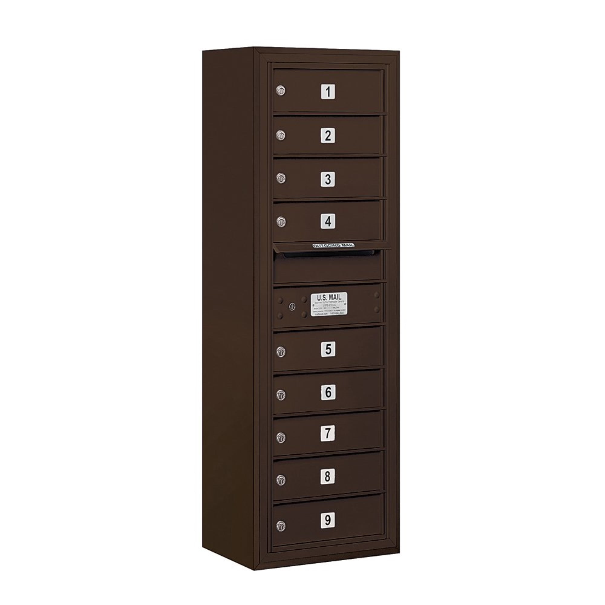 11 Door High Surface Mounted 4C Horizontal Mailbox with 9 Doors in ...