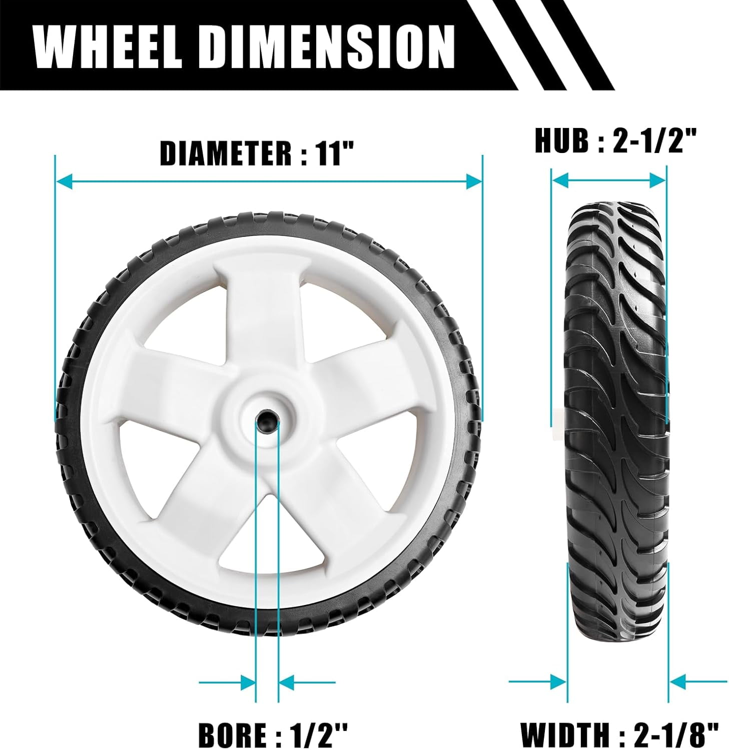 11" Drive Rear Wheels for Toro 137-4837 115-2885 119-0313, Lawn Mower ...