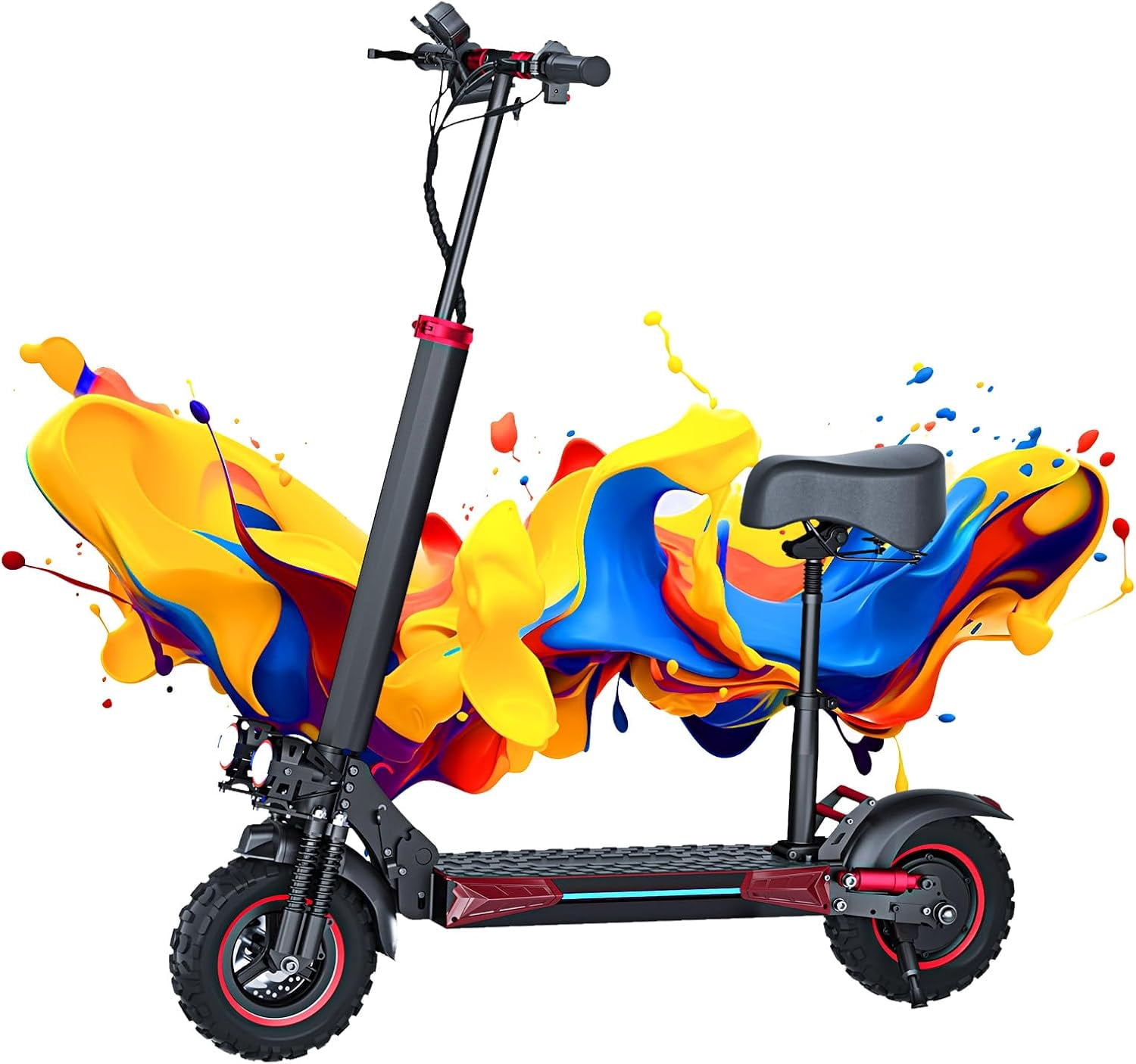 11" Electric Scooter Adults with Seat, 1200W Motor, Max 33Miles Range ...