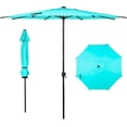11 FT Outdoor Patio Umbrella with Crank Lift and Tilt, 8-Rib Aluminum ...