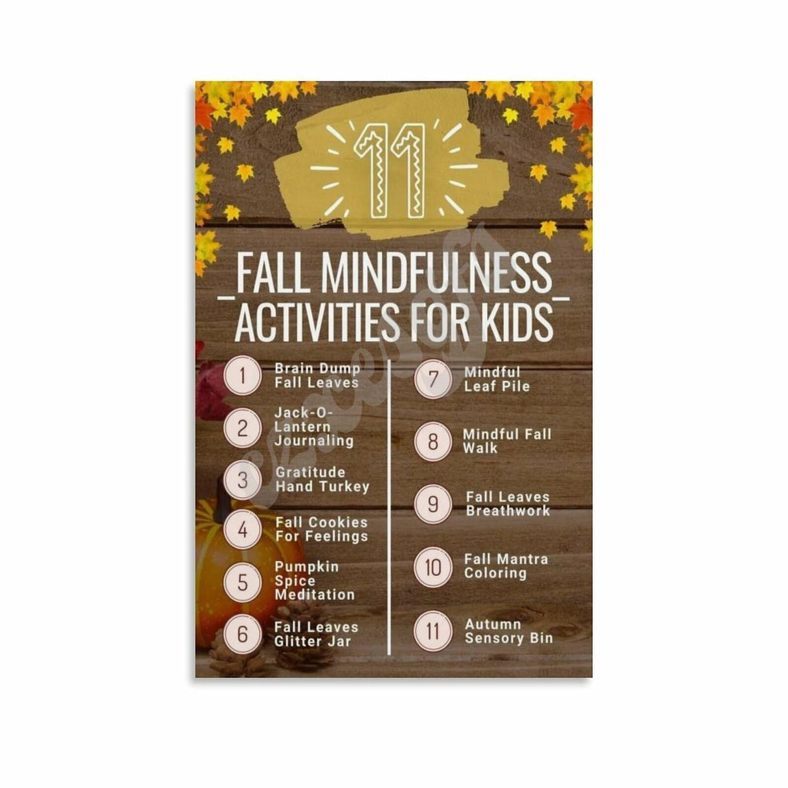 11 Fall Mindfulness Activities for Kids Poster Children Mental Health ...