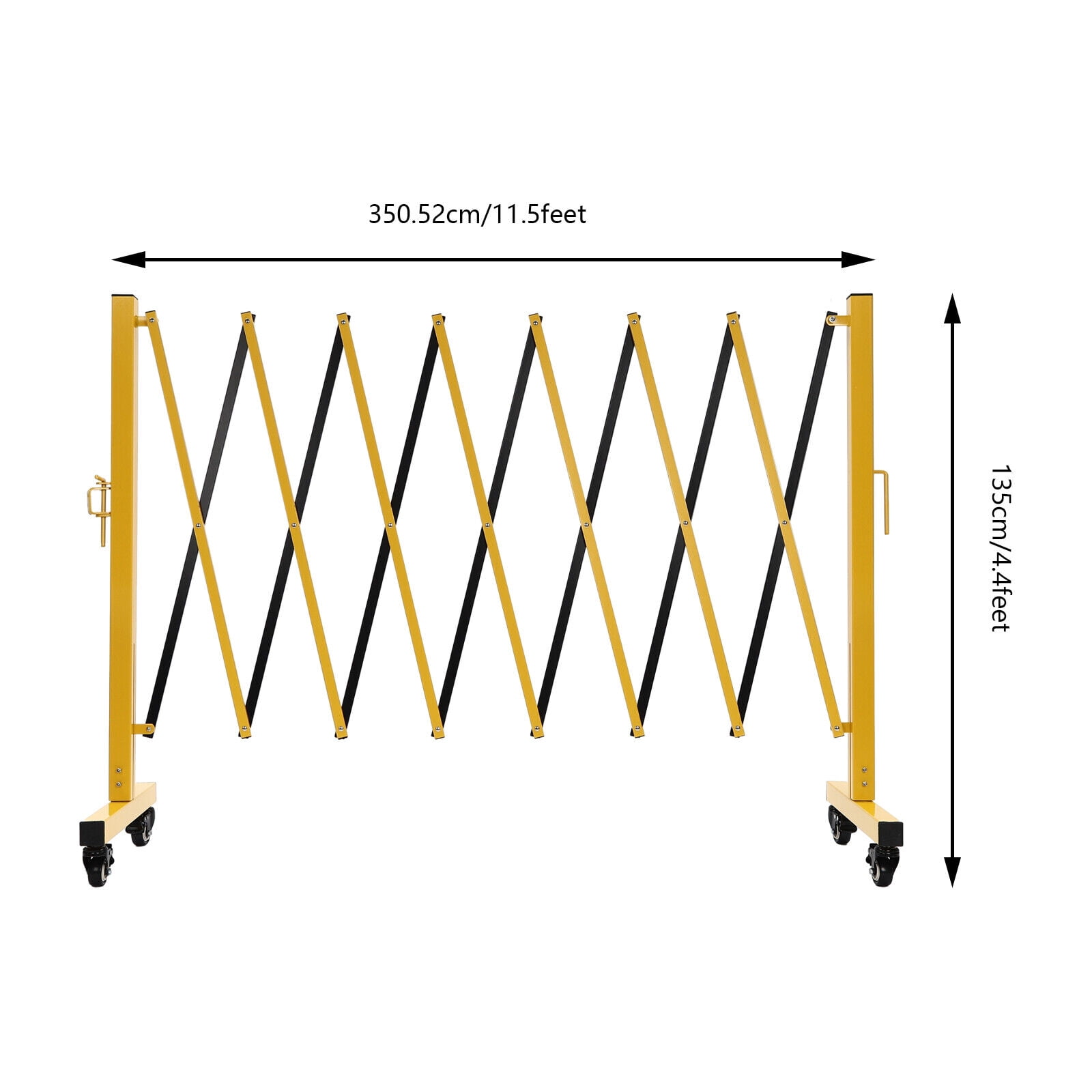 11 Feet Metal Expandable Barricade with Wheels Portable Security Safety ...