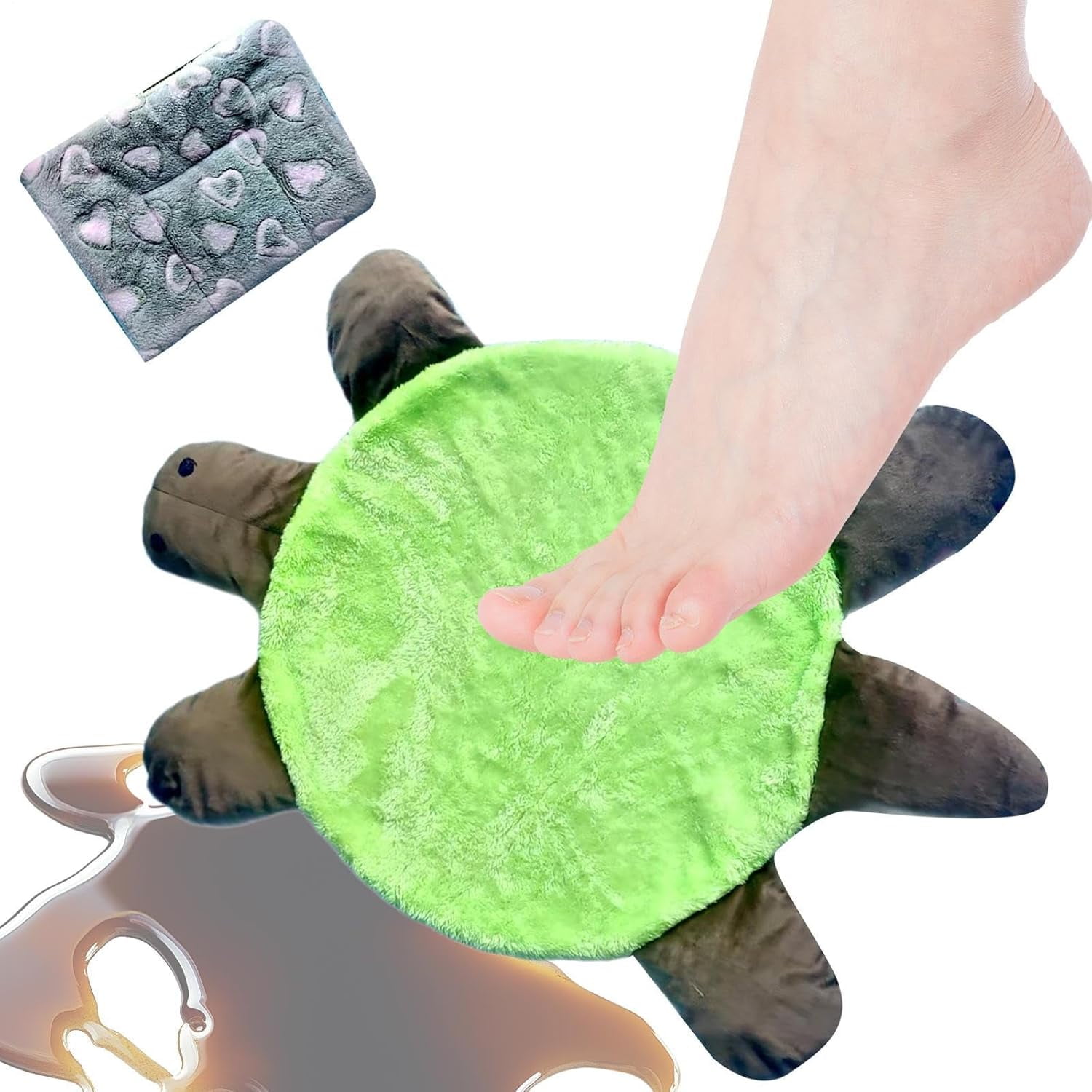 11'' Floor Turtle Foot Mop, Cute Double-Sided Turtle-Shaped Floor ...