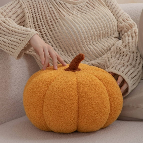 11" Halloween Pumpkin Throw Pillows, Simulated Pumpkin Sofa Pillows ...