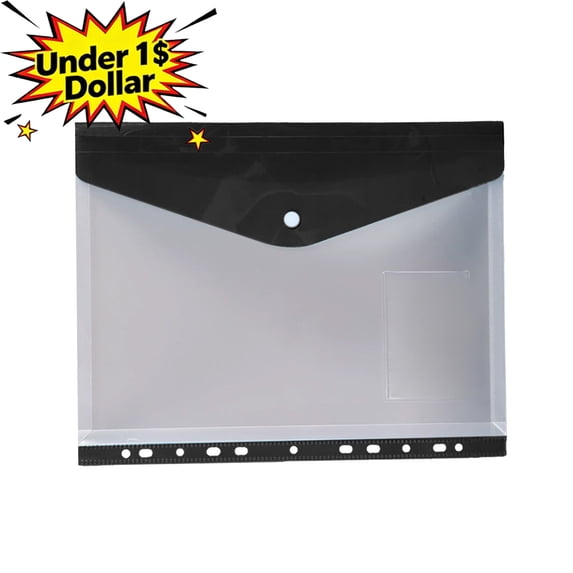 11‑Hole A4 Loose‑Leaf Binder File Pouch, Transparent Plastic Document ...