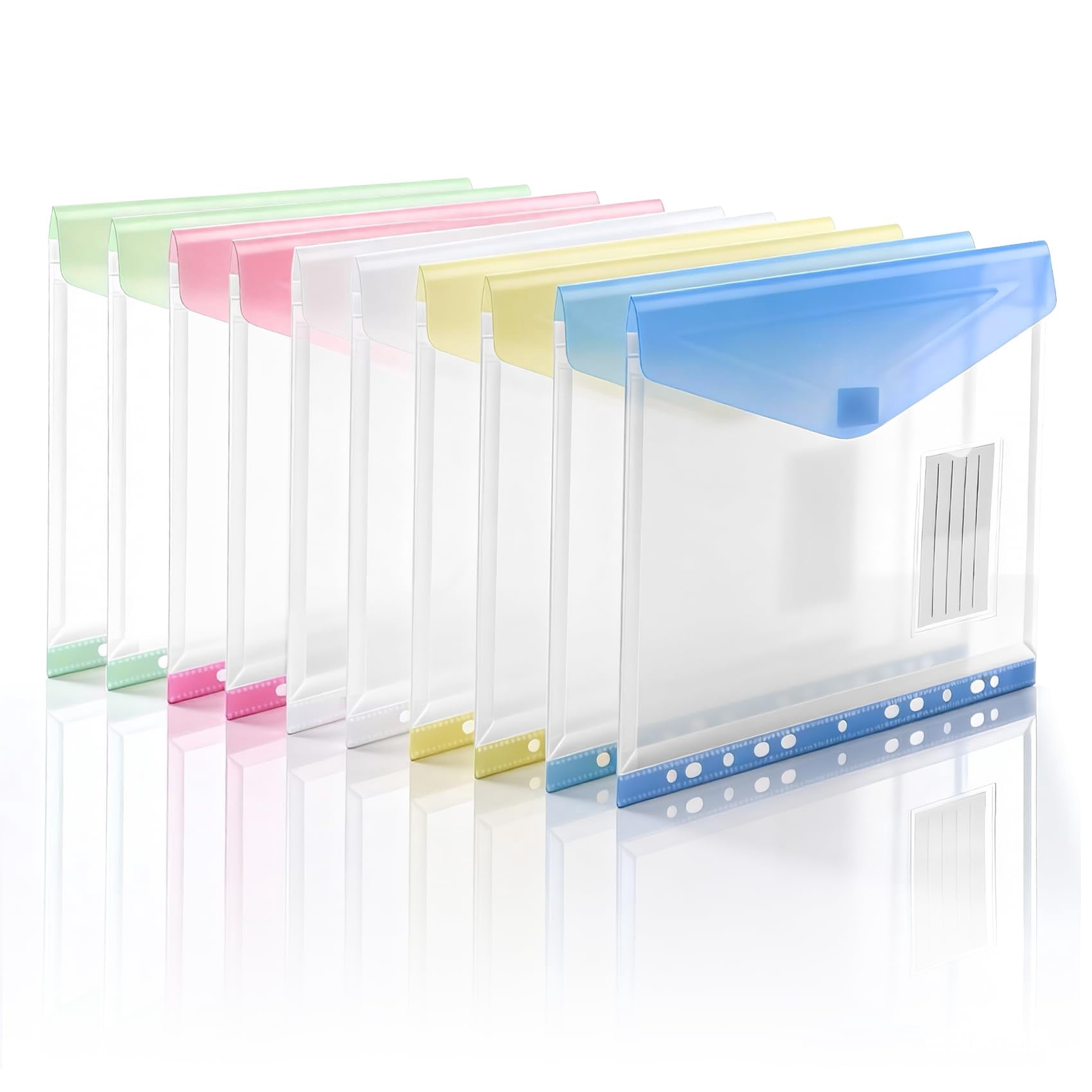 11-Hole Binder Pockets,Fits Letter / A4 Size for 2/3/4 Ring Binder,10 ...