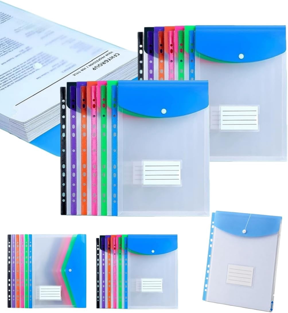 11-Hole Expanding File Pockets Assorted Colors, 2026 Upgraded Expanding ...