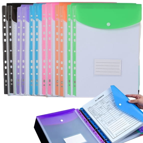 11-Hole Expanding File Pockets Assorted Colors, Expandable File Folder ...