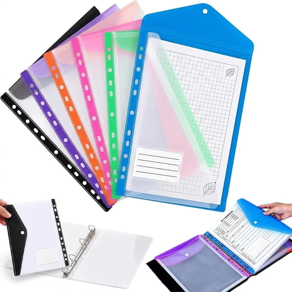 11-Hole Expanding File Pockets Assorted Colors,Horizontal & Vertical ...
