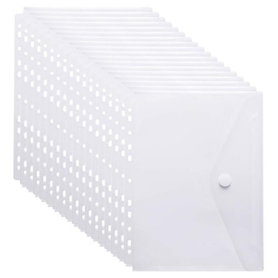 11 Holes Clear Poly Envelope Binders Pocket Insert with Hook and Loop ...