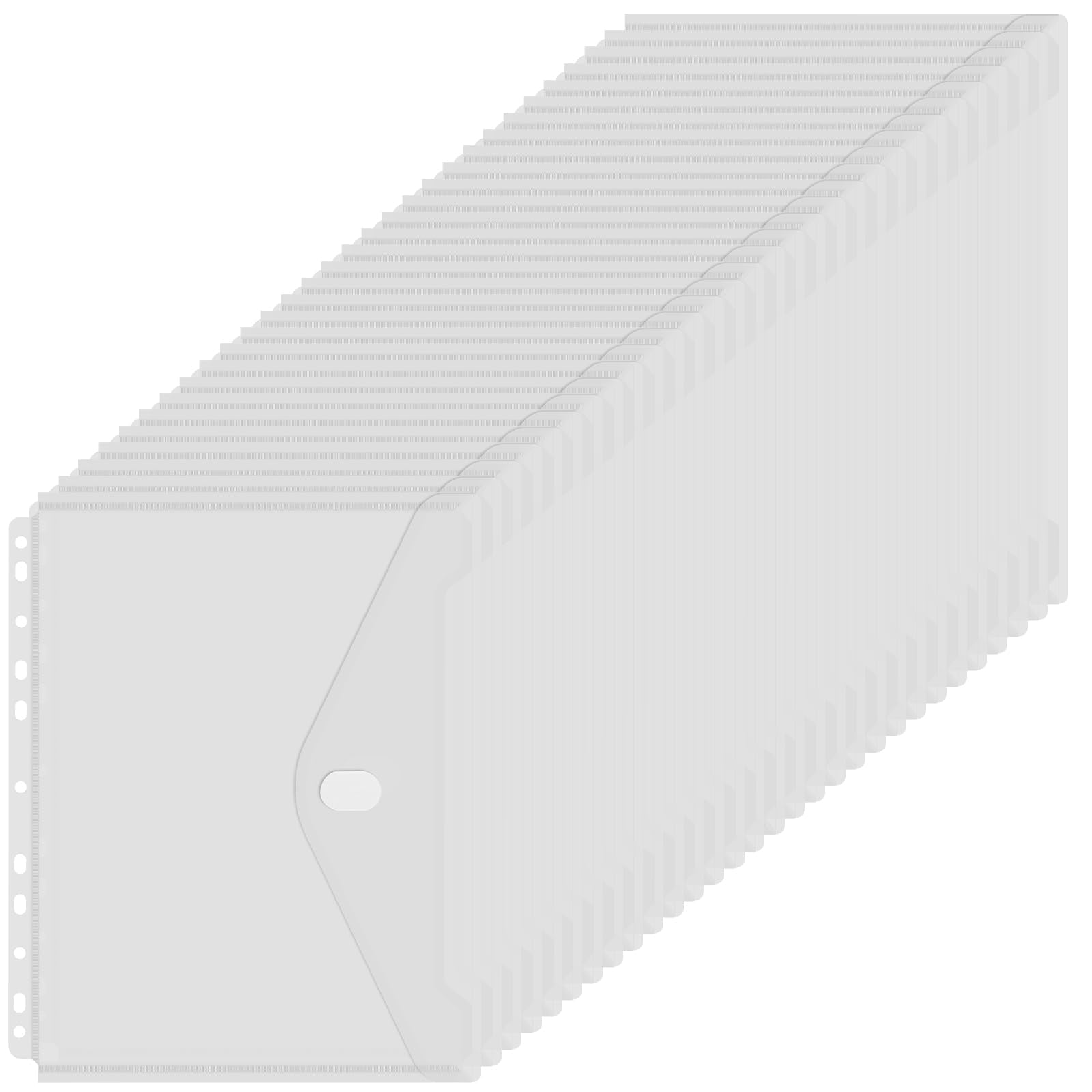 11 Holes Clear Poly Envelope Binders Pocket Insert with Hook and Loop ...