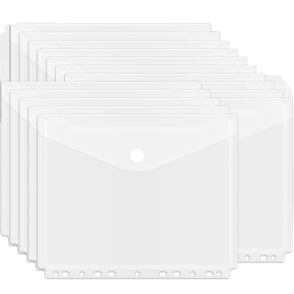 11 Holes Envelopes Binder Pocket,Plastic Binder Folders,Expandable ...