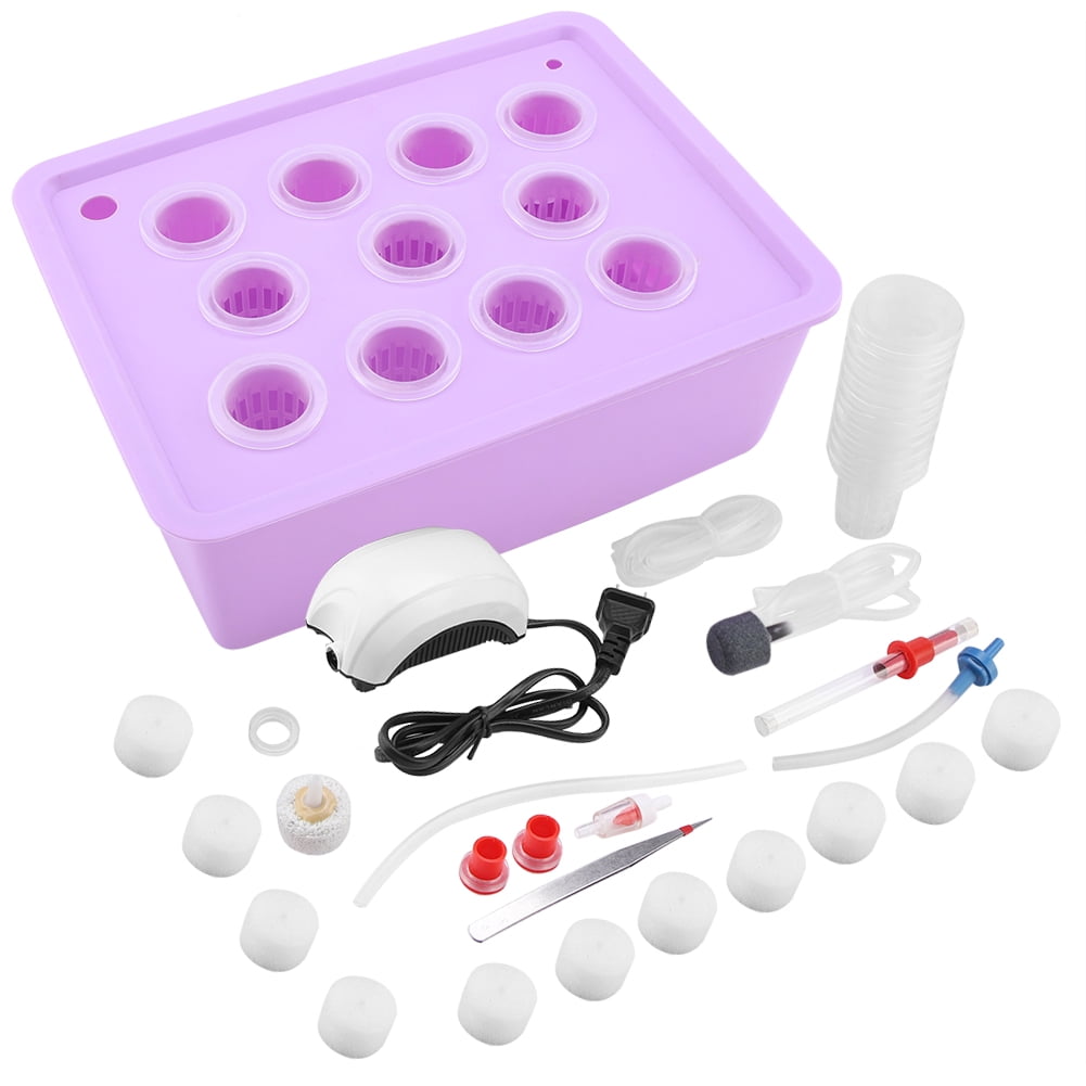 11 Holes Hydroponic System Grow Plant Soilless Culture Box 220V(Purple ...