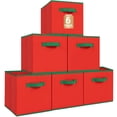 11 INCH Red-6 Pack Fabric Foldable Storage Cubes with Handles - Walmart.com