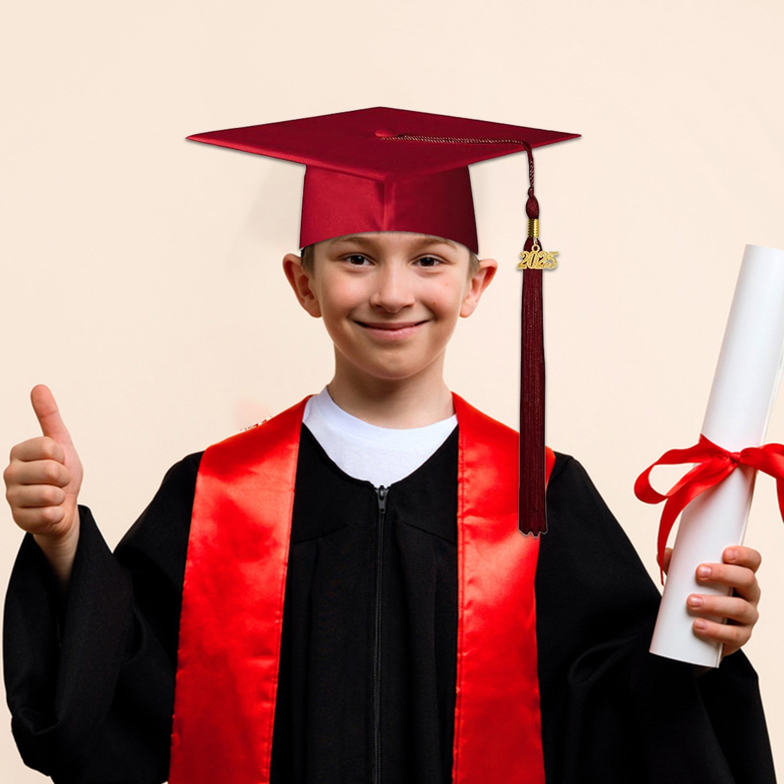 11 Inch 2025 Graduation Party Graduation Caps Grad Hat, Vermilion ...