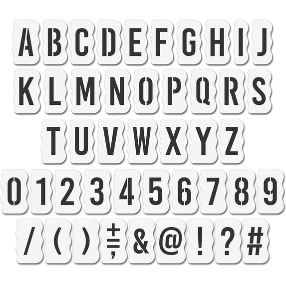 11 Inch (45 Piece) Letter Stencil Set – Reusable Alphabet and Number ...