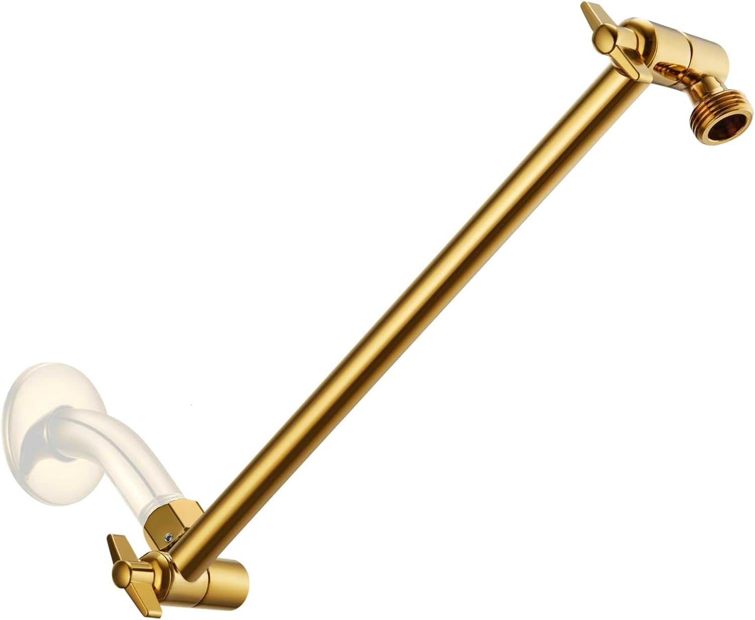 11-Inch Adjustable Shower Arm - Egyptian Gold Brass Extension with ...