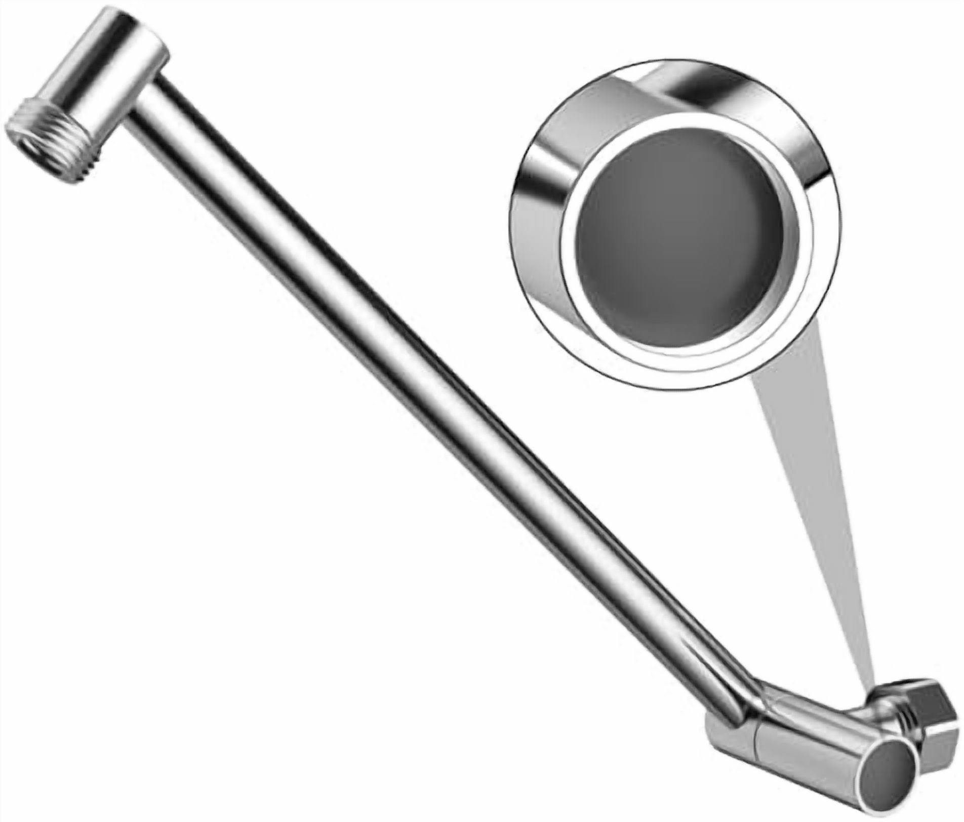 11 Inch Adjustable Shower Head Extension Arm with Push-Button Lock ...