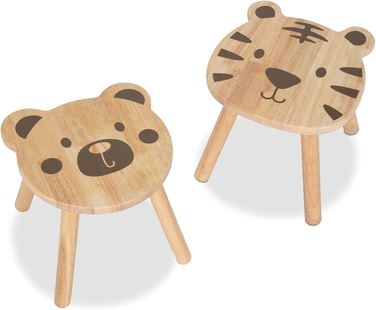 11 Inch Animal Chairs, Solid Wooden Stool for Kids, Sitting Stool Kids ...