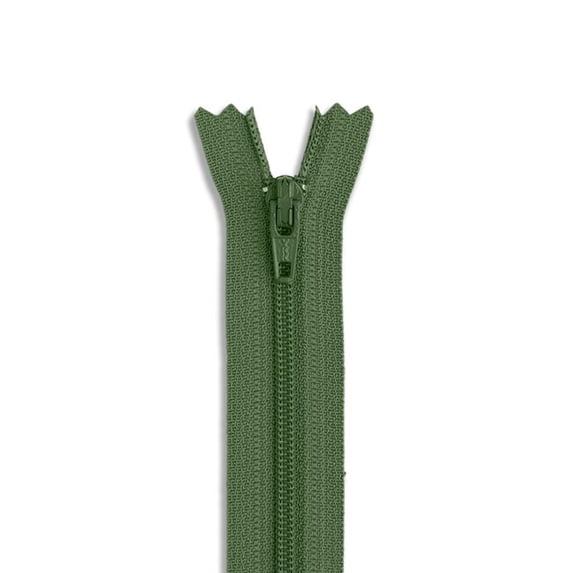 11 Inch Army Green Nylon Coil Zipper | Non-Separating Closed-End Zipper ...