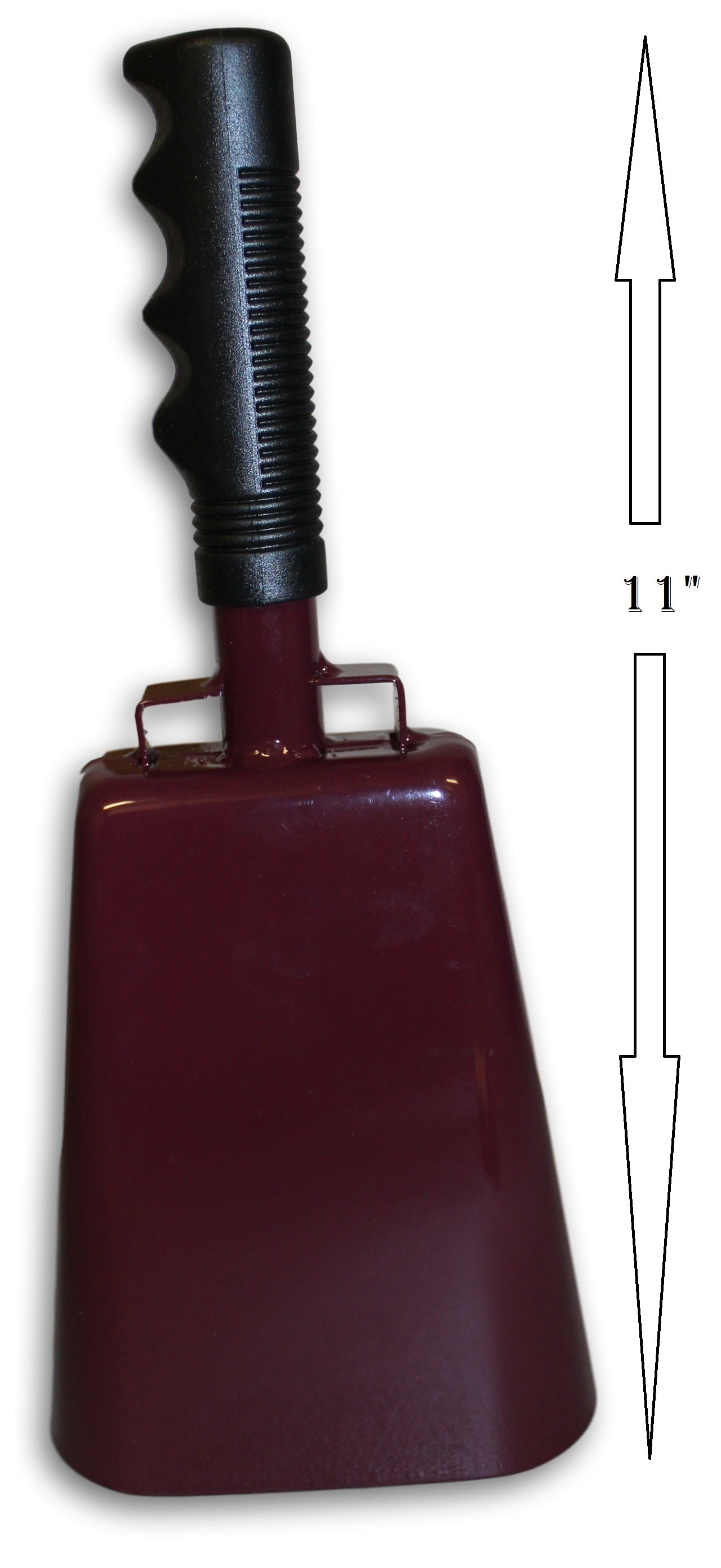 Toys+ 11 Inch Maroon Cowbell with Black Handle, Durable Metal Cowbell ...