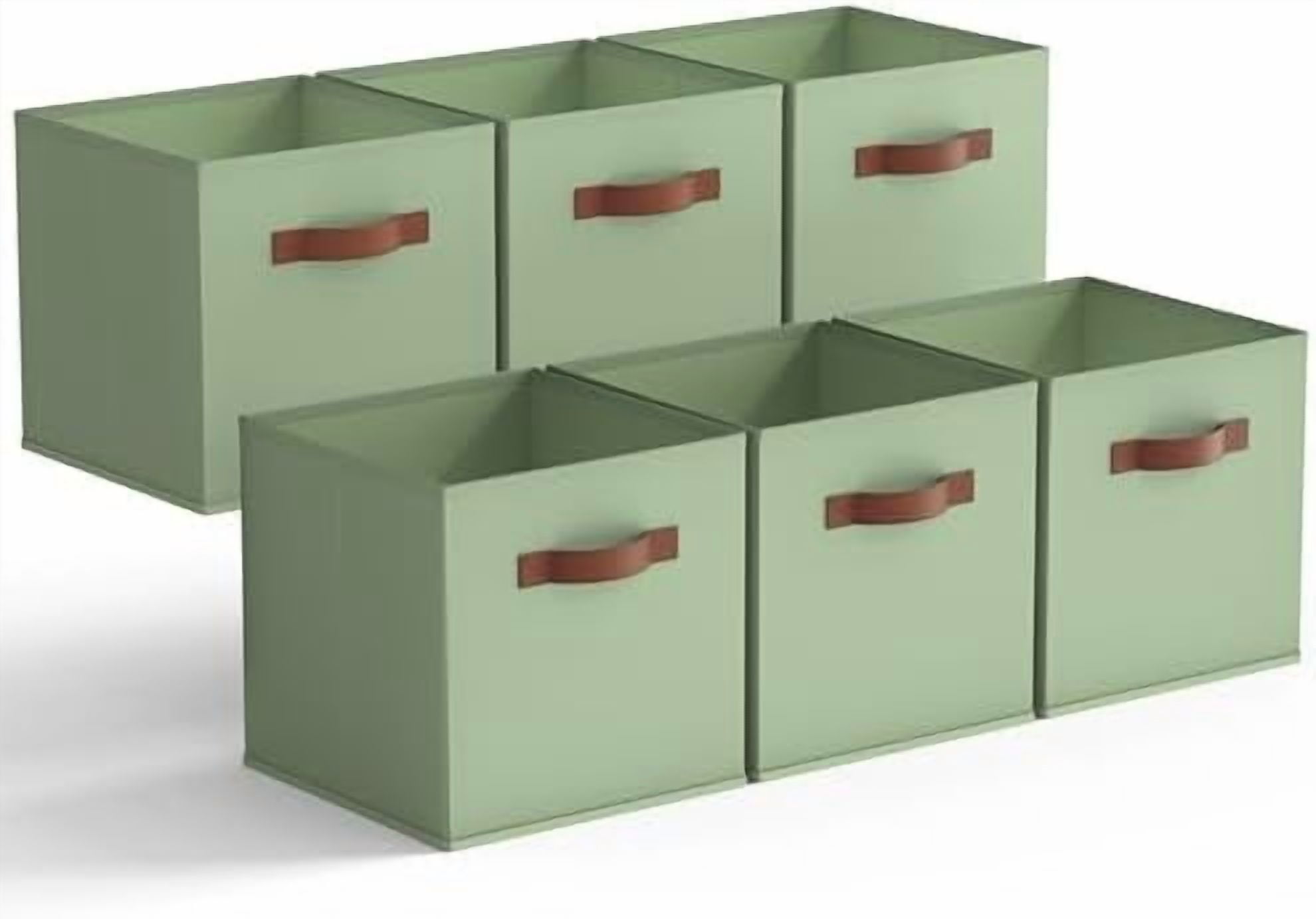 11 Inch Cube Storage Bins, Collapsible Fabric Storage Cubes with Handle ...