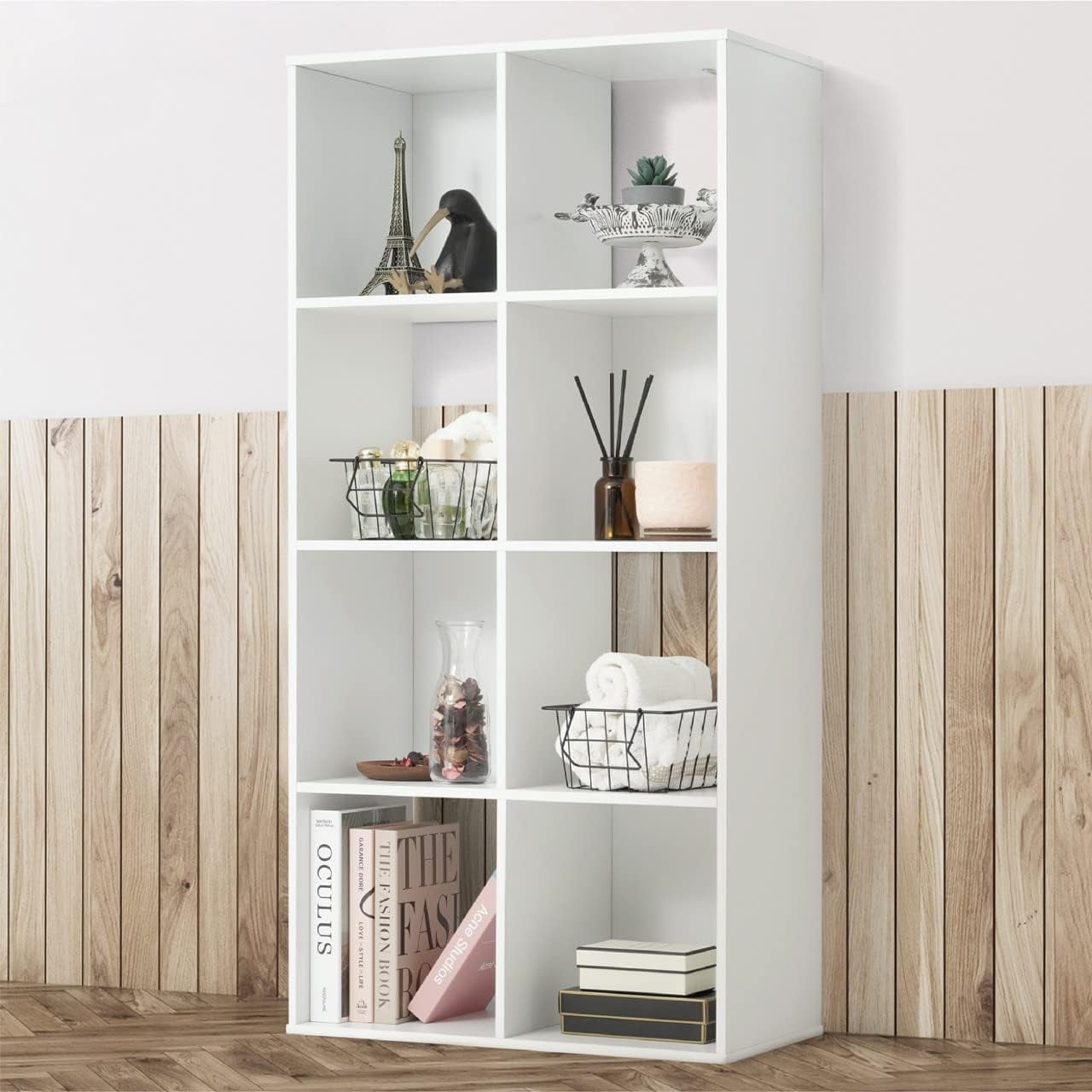 11-Inch Cube Storage Organizer Shelf w/Back with Exterior Edge Room ...