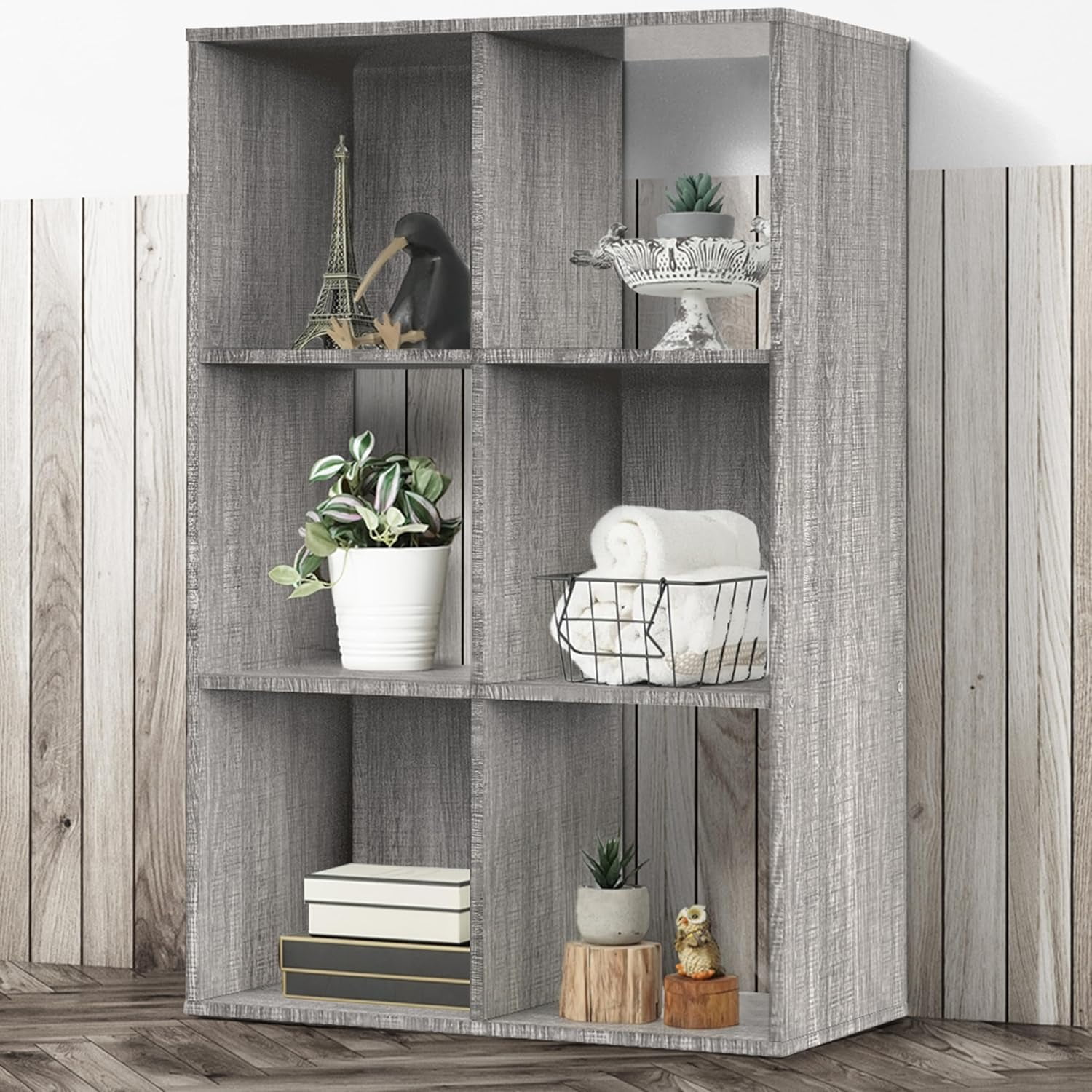 11-Inch Cube Storage Organizer Shelf w/Back with Exterior Edge Room ...