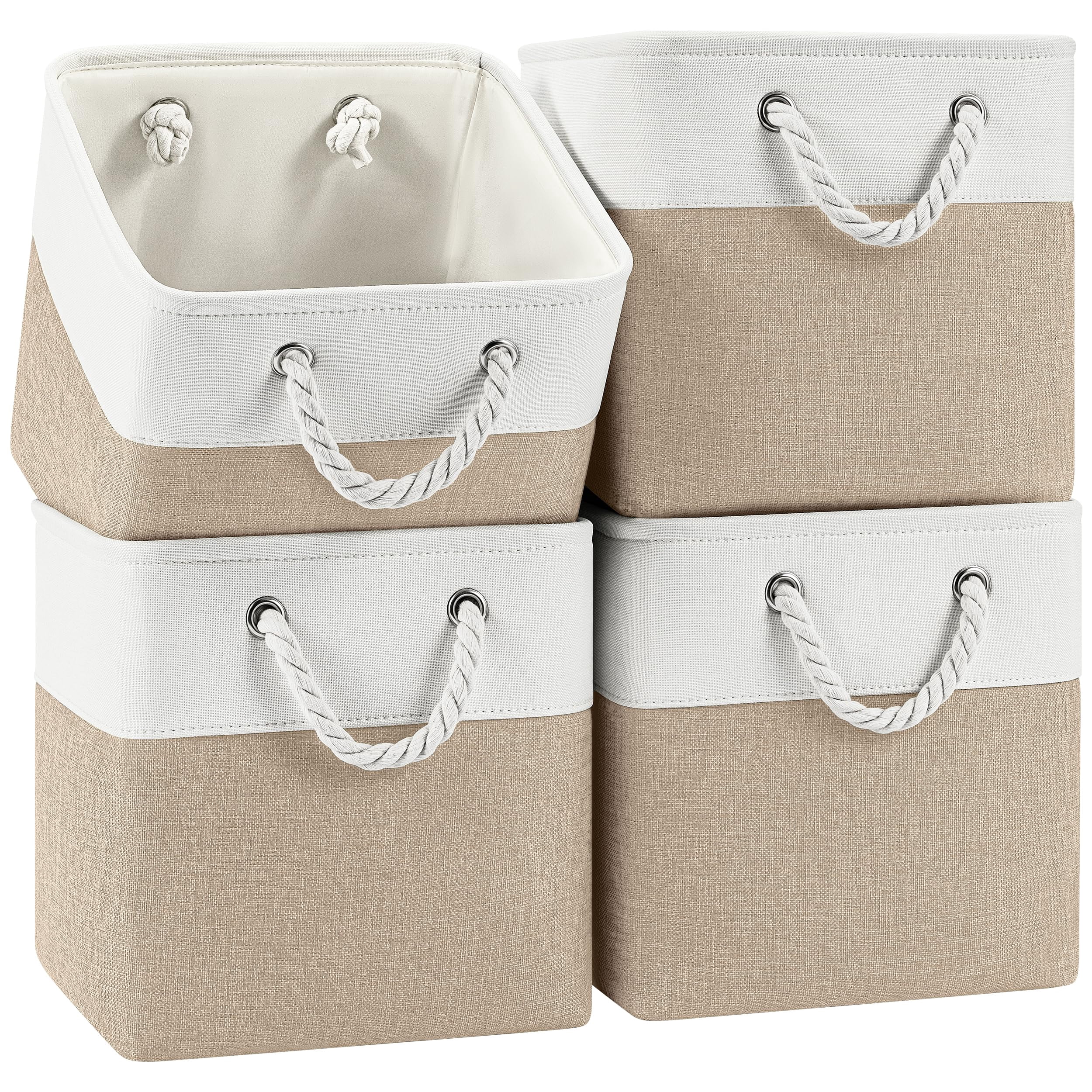 11 Inch Cube Storb 4 Pack Fabric Cubes With Rope Handles Organizer ...