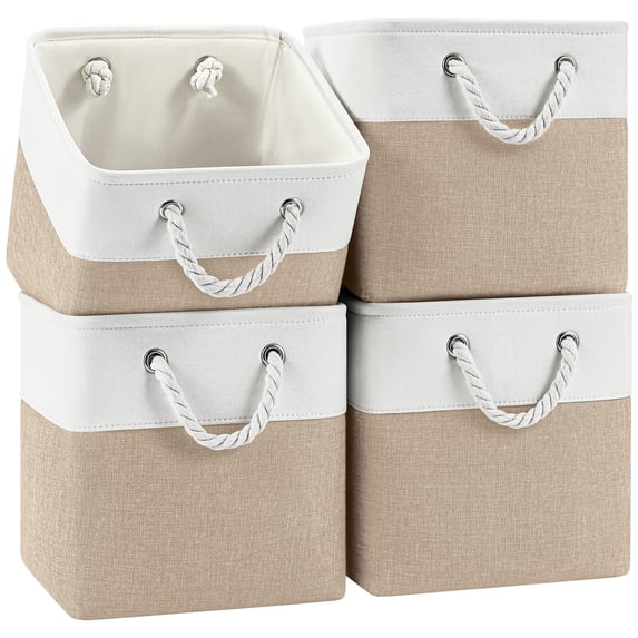 11 Inch Cube Storb 4 Pack Fabric Cubes With Rope Handles Organizer ...